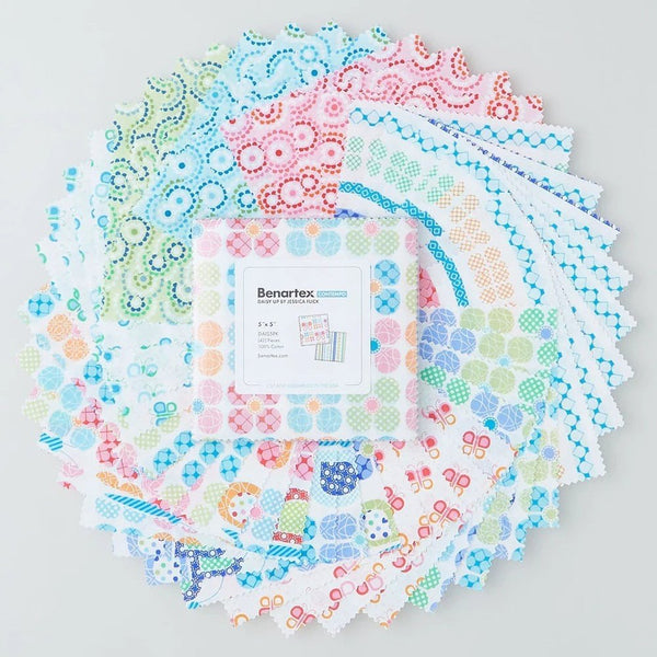 Quilting Cotton Charm Pack Daisy Up By Jessica Flick For Benartex – Mad ...